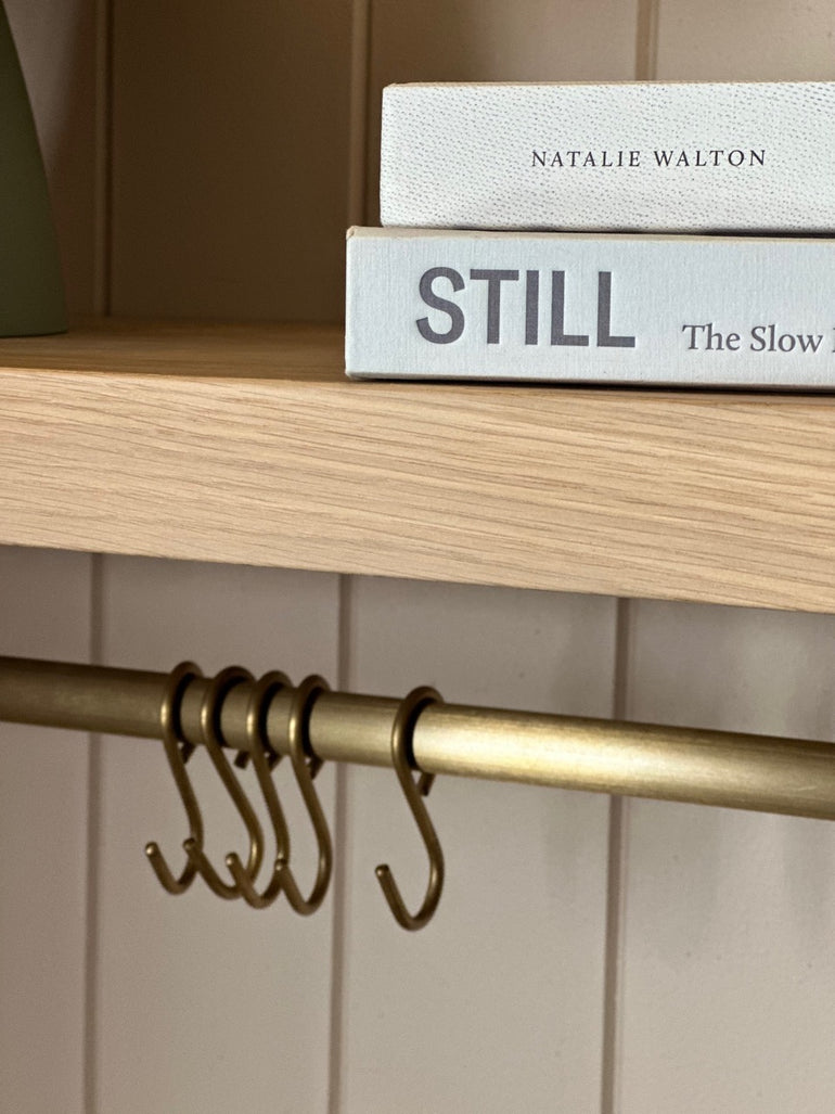 Hanging Rail Hooks - Acid Washed Brass– Hepburn Hardware