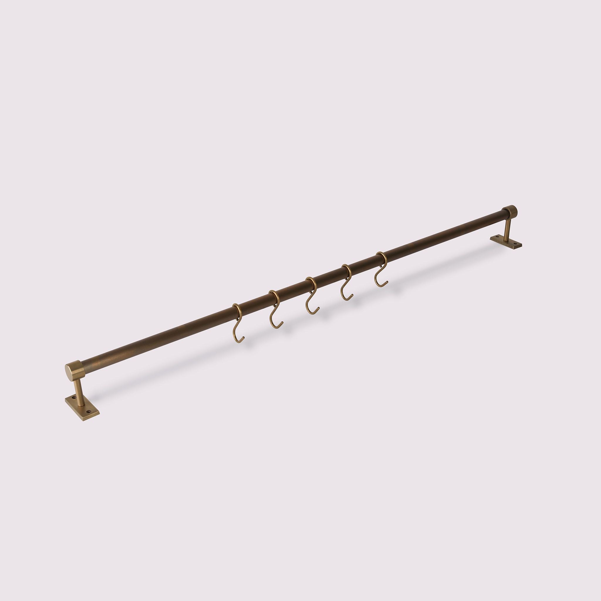 Hanging Rail Hooks - Acid Washed Brass – Hepburn Hardware