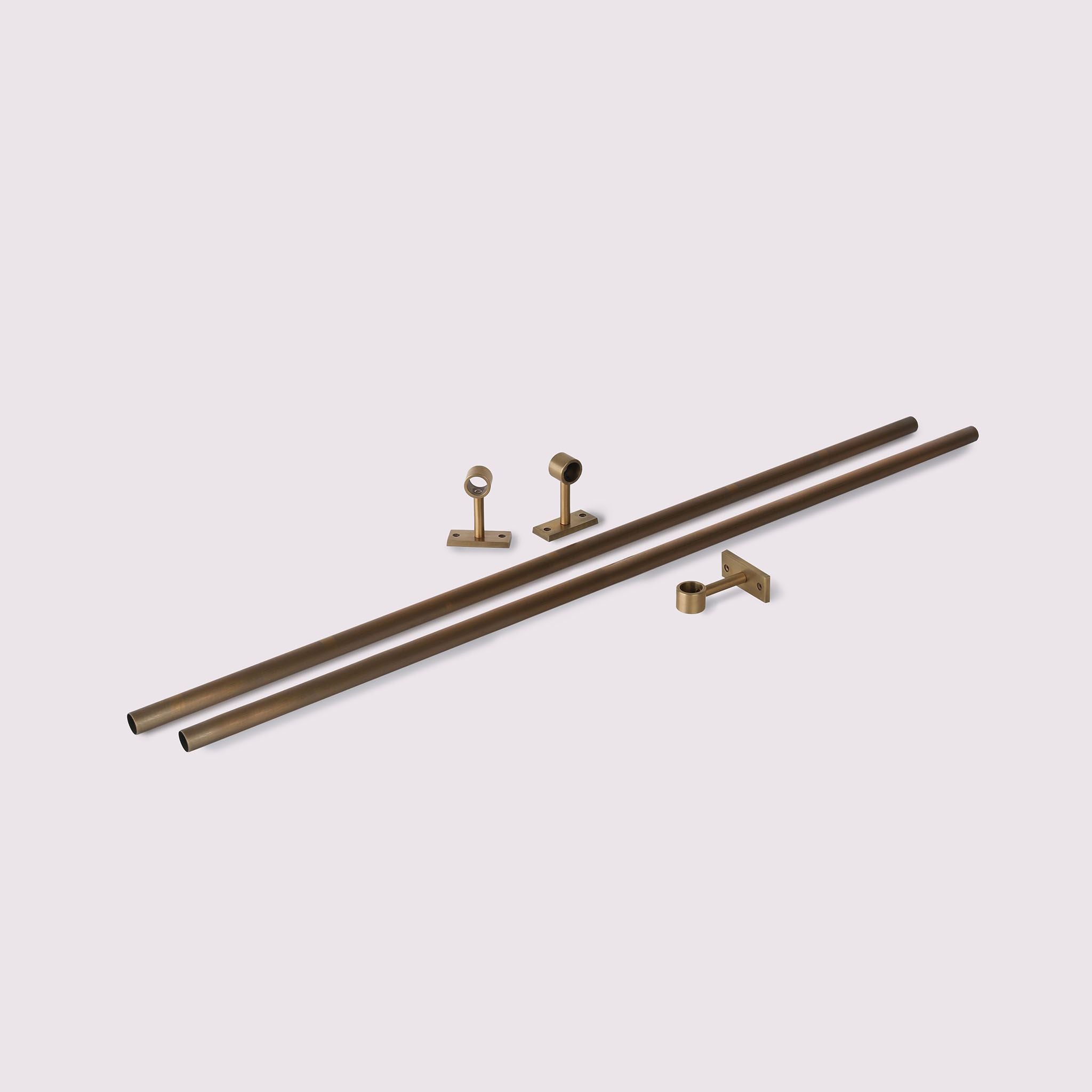 Hanging Rail Extension Pack - 900mm Acid Washed Brass – Hepburn Hardware