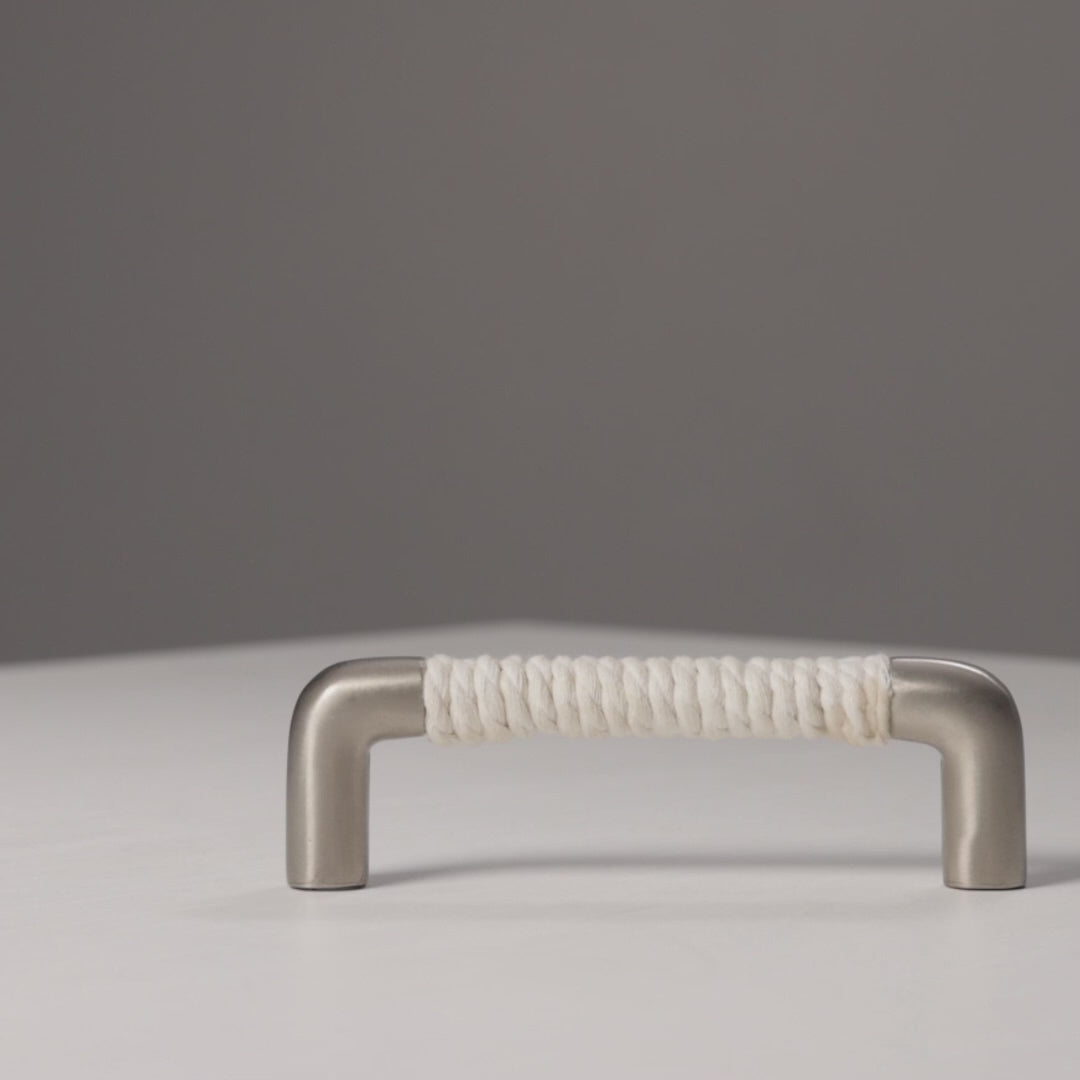 Rope Handle - White Cotton with Satin Nickel– Hepburn Hardware