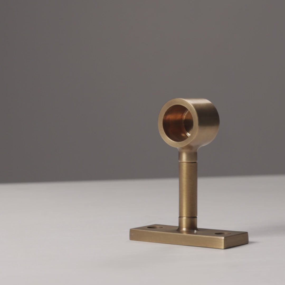 Hanging Rail End Brackets Acid Washed Brass– Hepburn Hardware