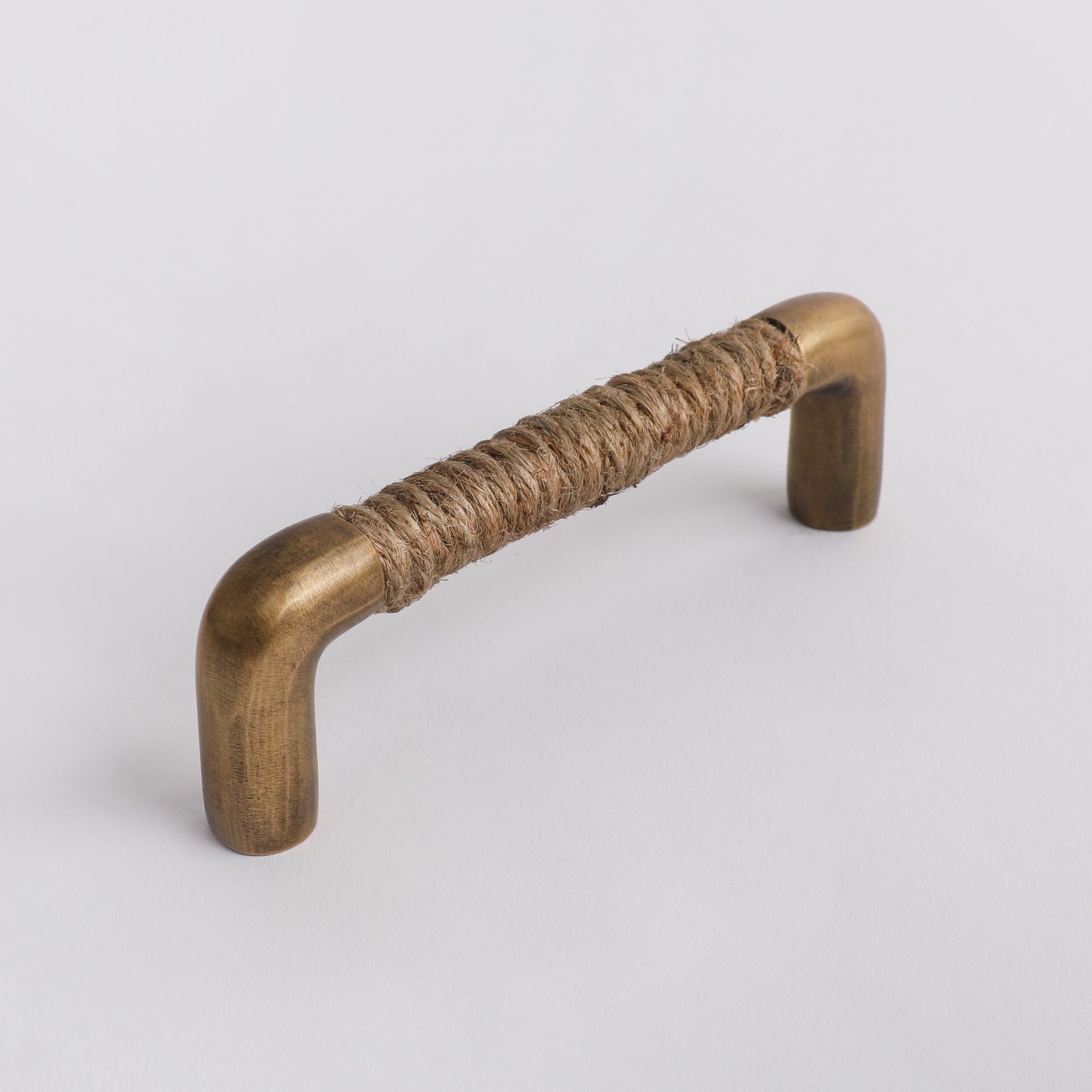 Satin Brass Handle with Jute Rope | Hepburn Hardware